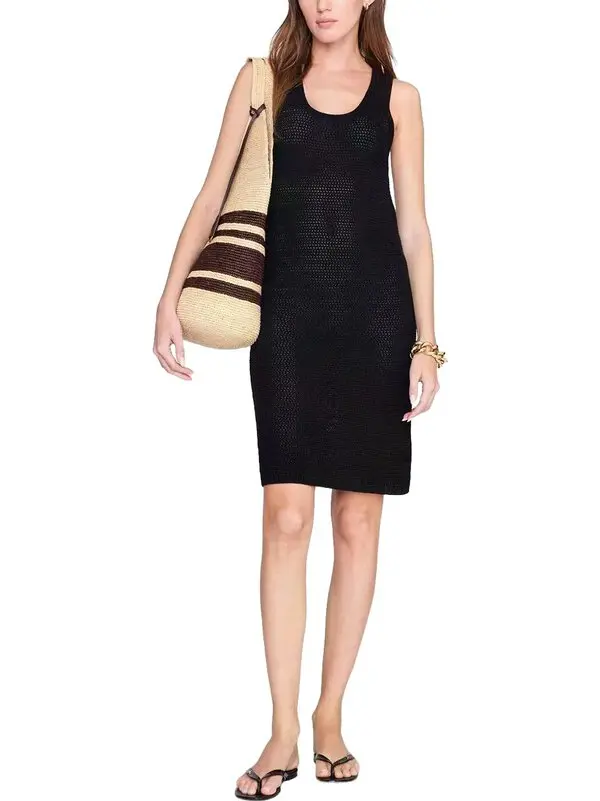 ANINE BING Arie Open-knit Dress - Black