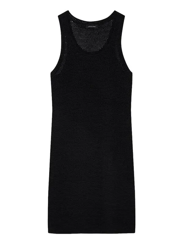 ANINE BING Arie Open-knit Dress - Black