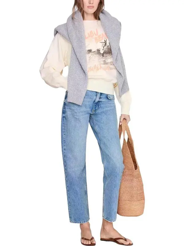 ANINE BING Harry Graphic-print Sweater - Neutrals