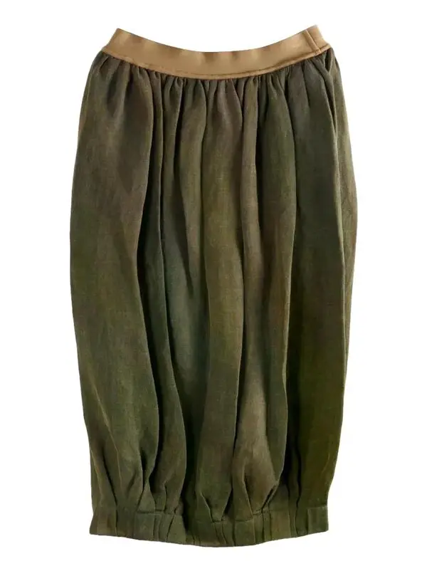 UMA WANG Gathered-hem Midi Skirt - Brown