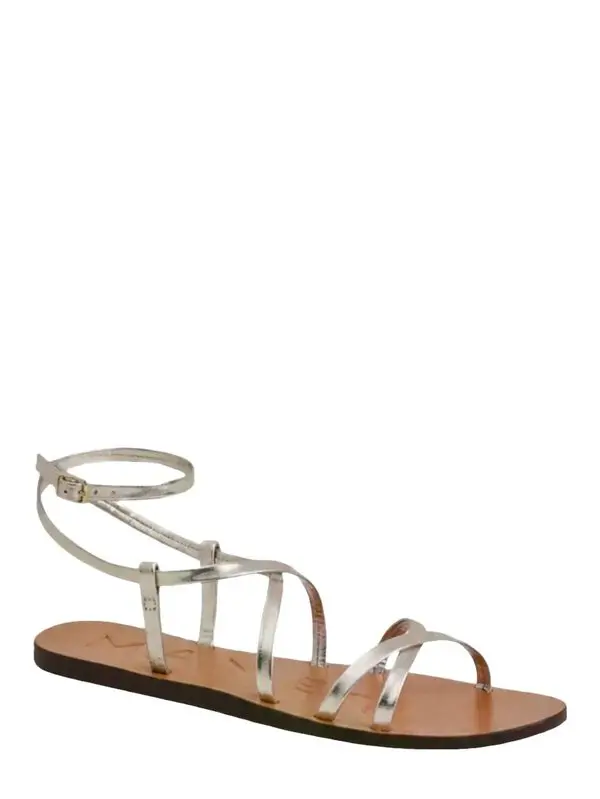 Manebí Metallic Ankle-strap Flat Sandals - Gold