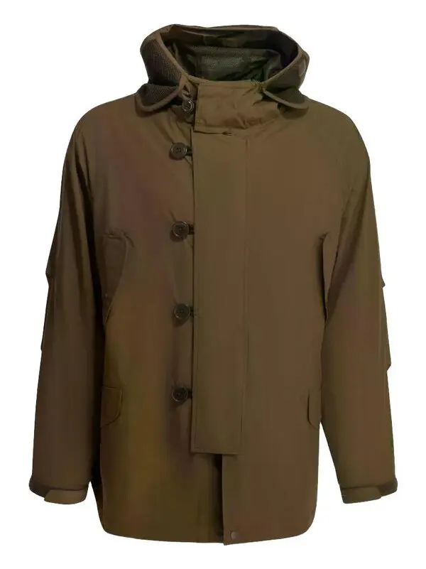 DAIWA PIER39 Hooded Button-up Coat - Brown