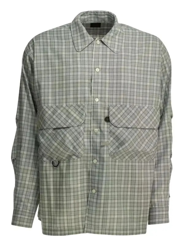 DAIWA PIER39 Check-pattern Flap-pocket Shirt - Grey