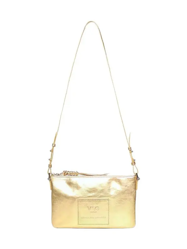 V°73 Metallic Logo Patch Shoulder Bag - Gold