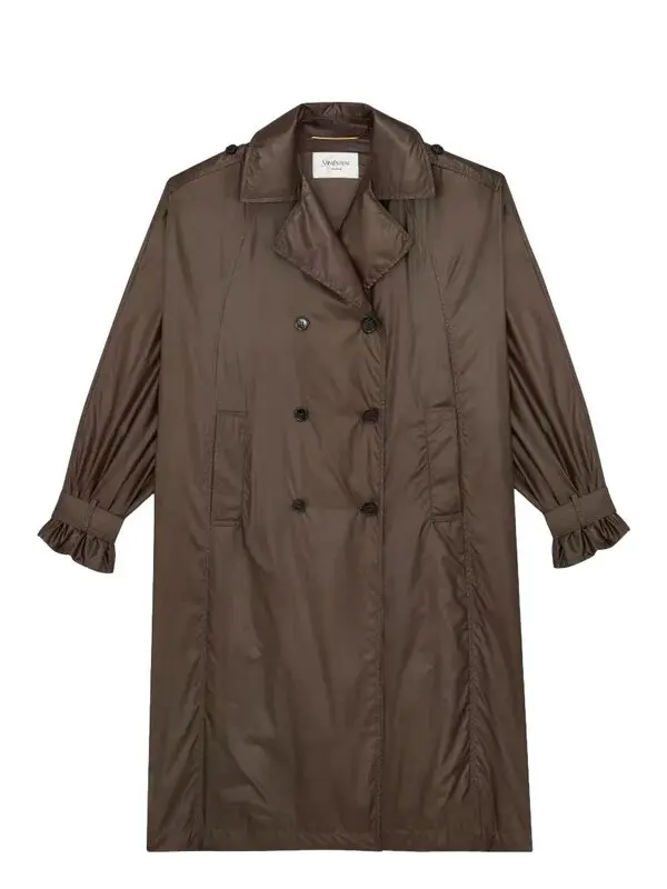 Saint Laurent Double-breasted Trench Coat - Green