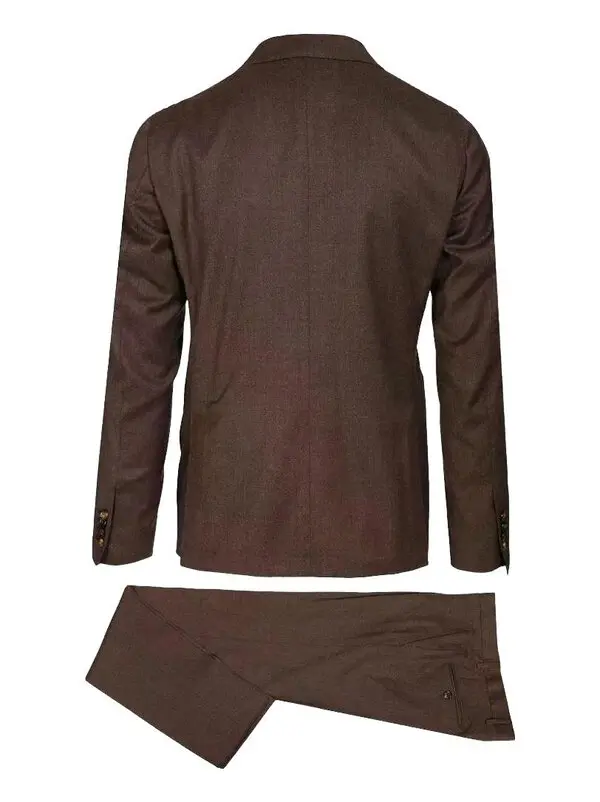 AL DUCA D’AOSTA 1902 Double-breasted Flannel Suit - Brown