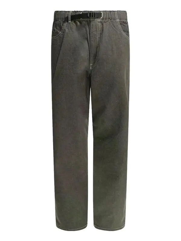 DANTON Belted Contrast-stitch Jeans - Grey
