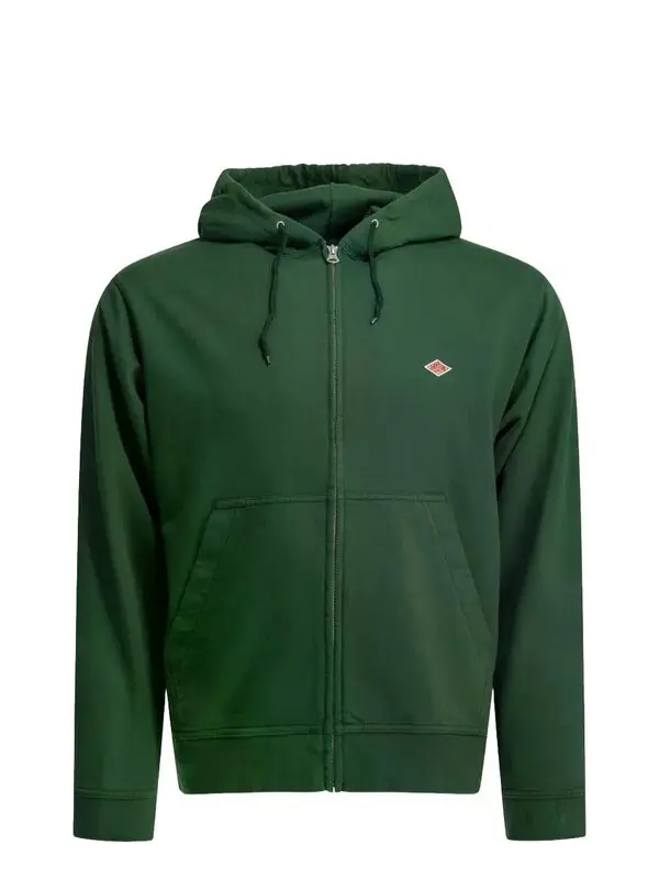 DANTON Logo Patch Zip-up Hoodie - Green