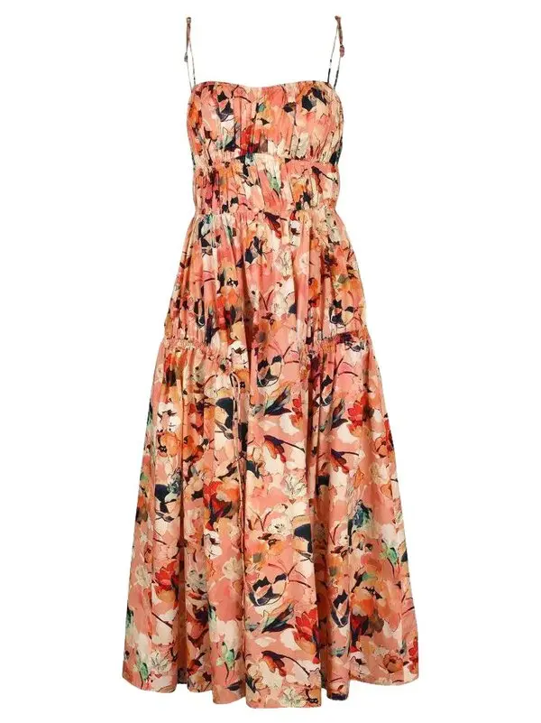 Ulla Johnson Vidri Floral-print Dress - Orange