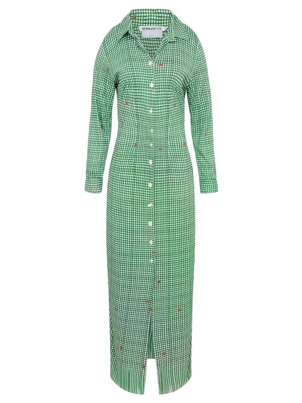 Bernadette Baby Gingham-print Shirt Dress - Green