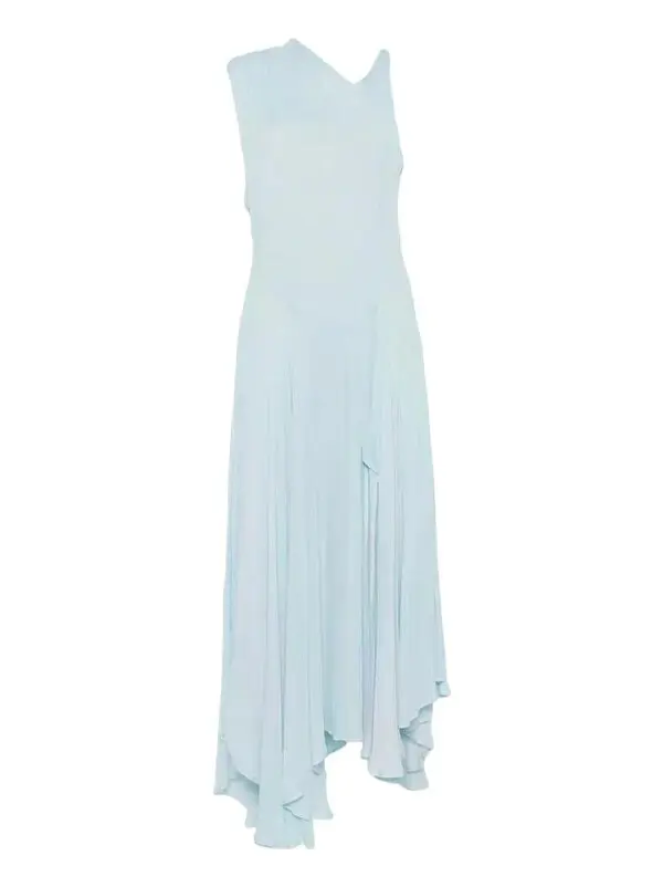 SEMICOUTURE Asymmetrical Pleated Dress - Blue