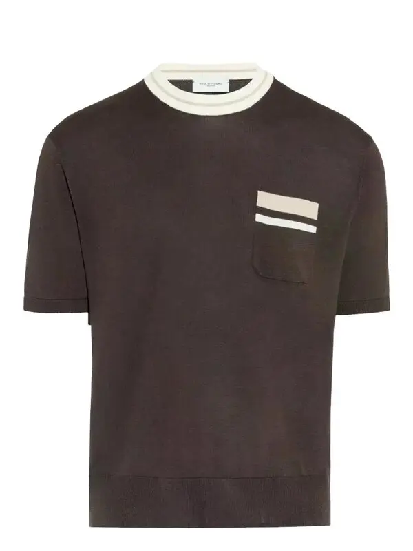 PAOLO PECORA Short-sleeve Crew Neck Sweater - Brown