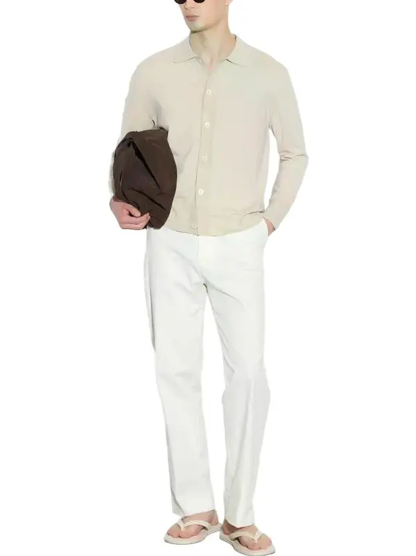 PAOLO PECORA Loose-fit Knitted Shirt - Neutrals