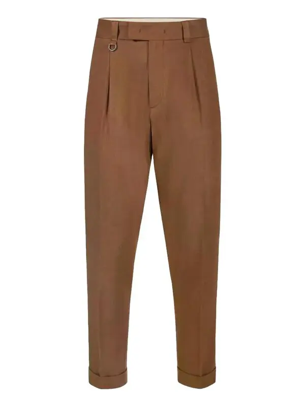 PAOLO PECORA Hazelnut Tailored Trousers - Brown