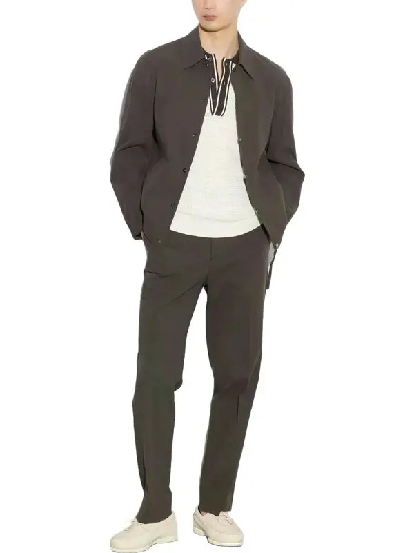 PAOLO PECORA Button-up Shirt Jacket - Brown