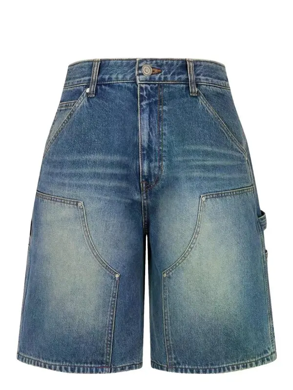 STUDIO TOMBOY Carpenter-style Paneled Shorts - Blue