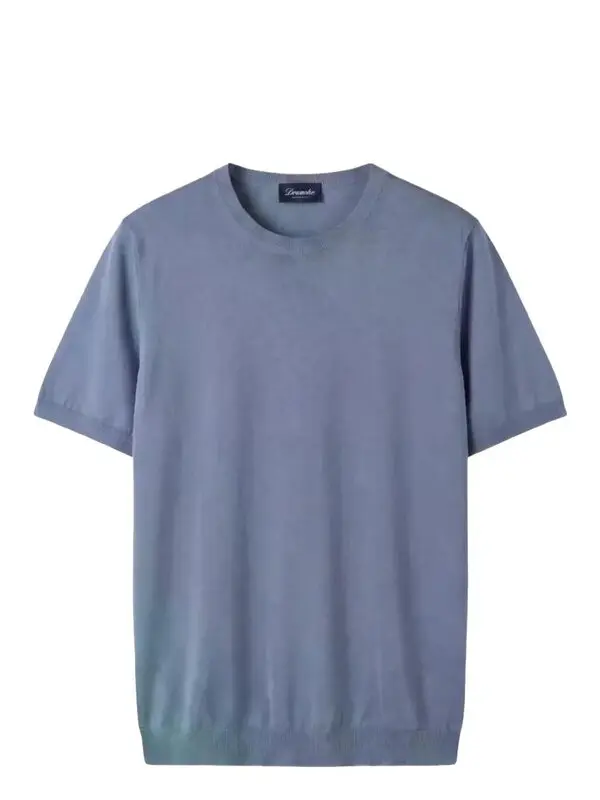 DRUMOHR Fine-knit Short-sleeve T-shirt - Blue