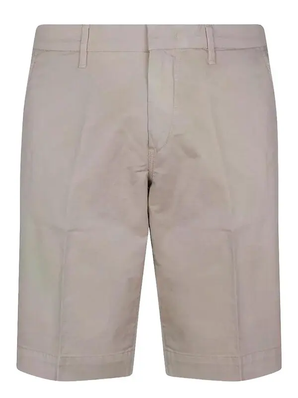 FAY Chino Shorts With Logo Patch - Grey