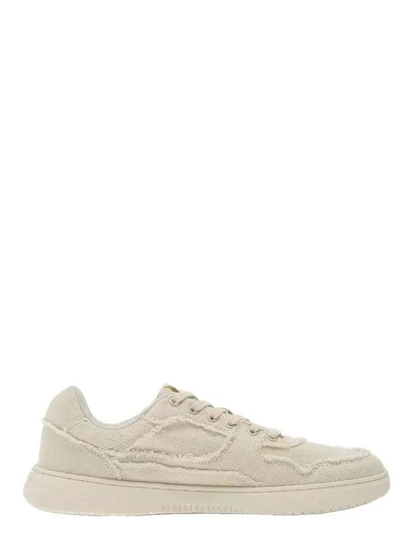 Be Lenka Zing Denim Frayed-edge Panelled Sneakers - Neutrals