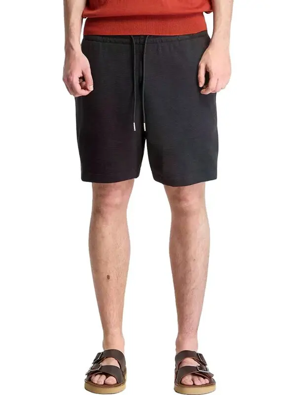 Calvin Klein Waffle-knit Drawstring Shorts - Black