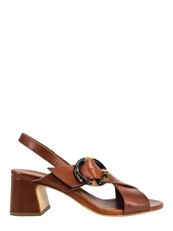 MADISON MAISON Slingback Sandals With Tortoiseshell-effect Buckle - Brown