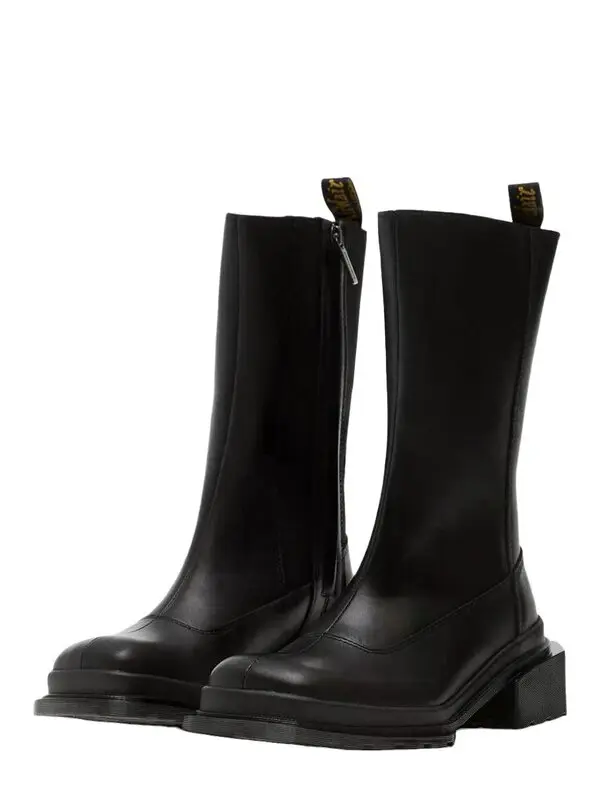 Dr. Martens Square Toe Leather Boots - Black