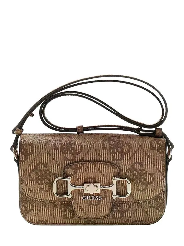 Guess Janie Monogram Shoulder Bag - Brown