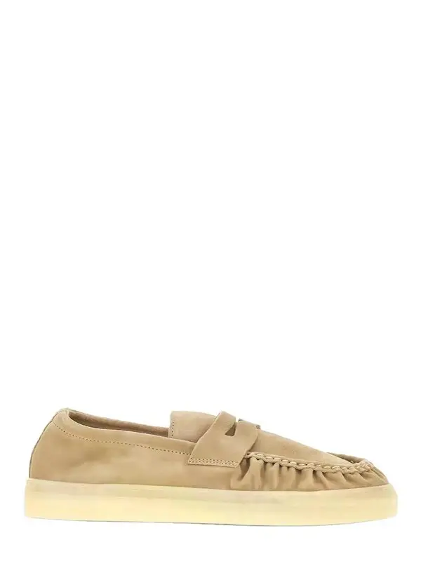 COPENHAGEN  Ruched Detail Penny Loafers - Neutrals