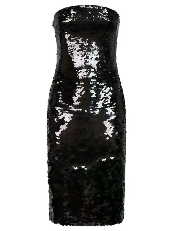 Alex Perry Sequin-embellished Strapless Dress - Black