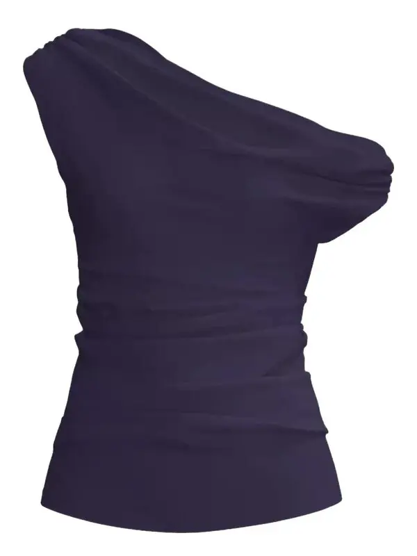 DIARRABLU Alba One-shoulder Draped Top - Blue