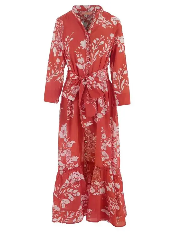 PEP'S Pepp's Floral Print Ruffled Midi Dress - Red