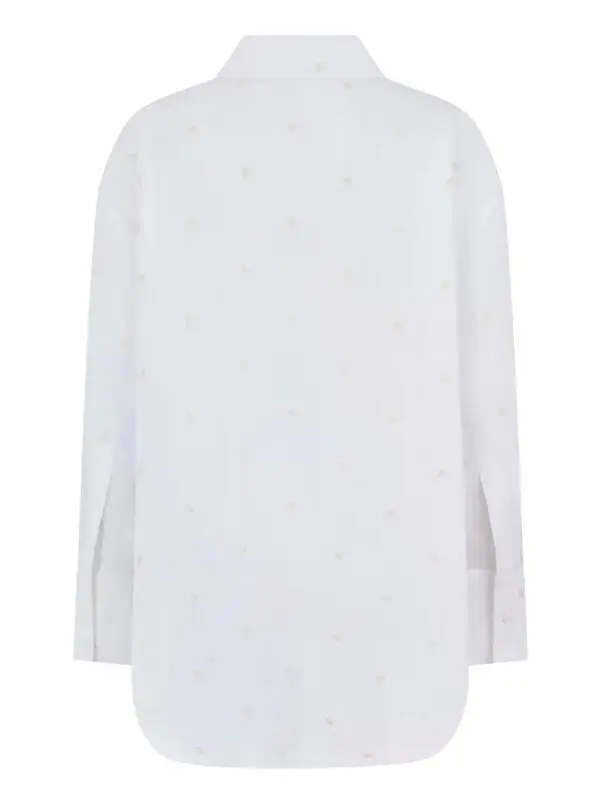 Attico Embroidered Asymmetric Hem Shirt - White