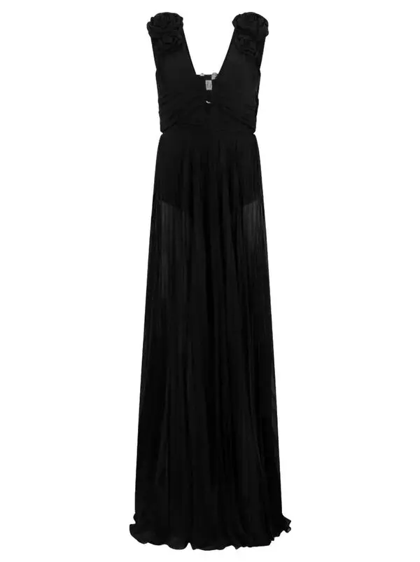 Philipp Plein Embellished Floral Maxi Dress - Black
