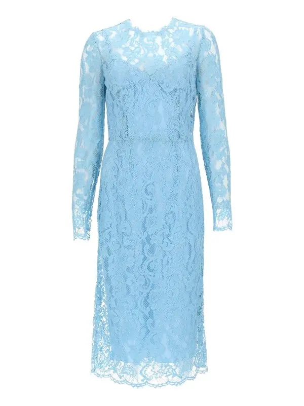 Dolce & Gabbana Corded Lace Sheath Dress - Azure