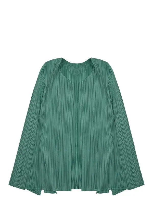 Issey Miyake Pleated Cardigan - Green