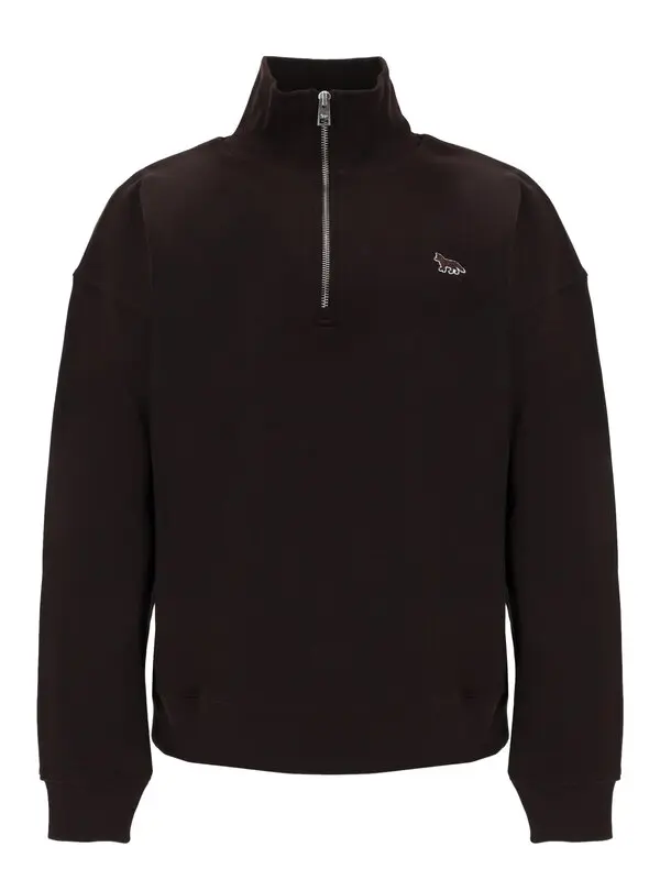 Maison Kitsuné Baby Fox" Zip-up Sweatshirt - Brown