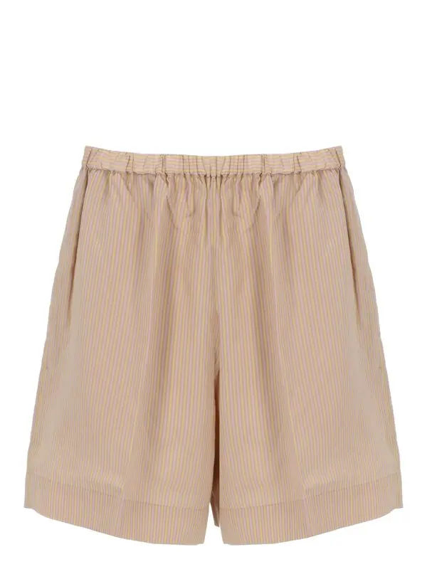 PATOU Striped Silk Blend Beach Shorts - Multicolour
