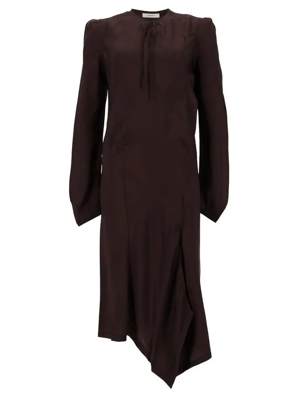 LEMAIRE Asymmetrical Midi Dress - Brown
