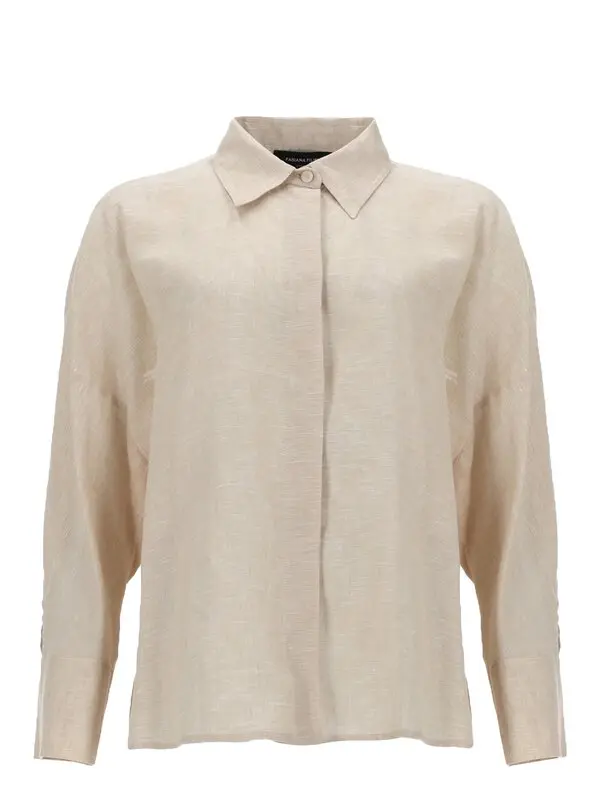 Fabiana Filippi Cropped Linen Shirt - Beige