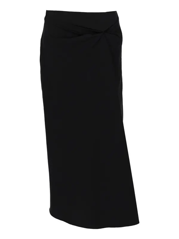 Max Mara Cotton Satin Skirt - Black