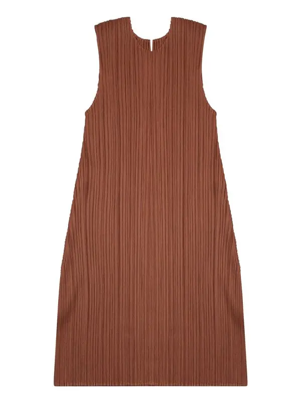 Issey Miyake Sleeveless Pleated Blouse - Brown