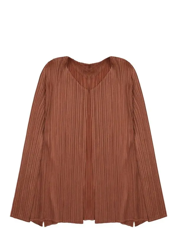 Issey Miyake Pleated Cardigan - Brown