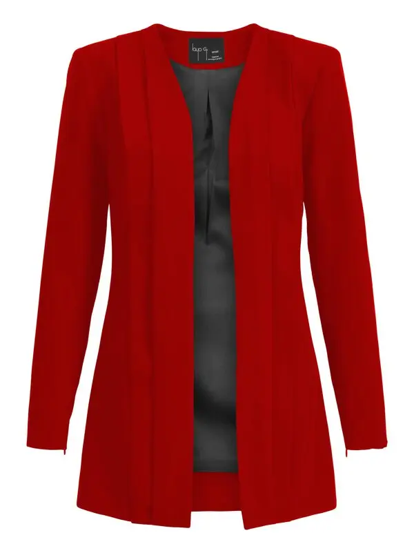 Layo G Pleated Stretch Blazer - Red