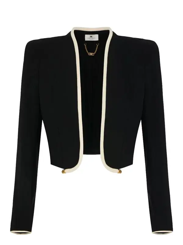 Elisabetta Franchi 3d Piping-detail Jacket - Black