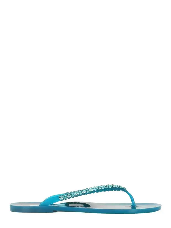Menghi Crystal Embellished Flip-flops - Blue