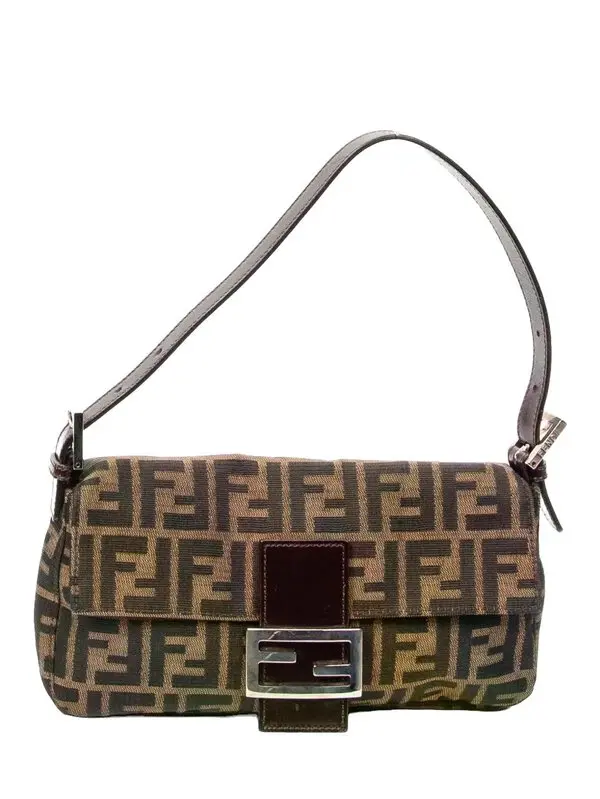 Fendi Zucca Baguette Handbag - Brown