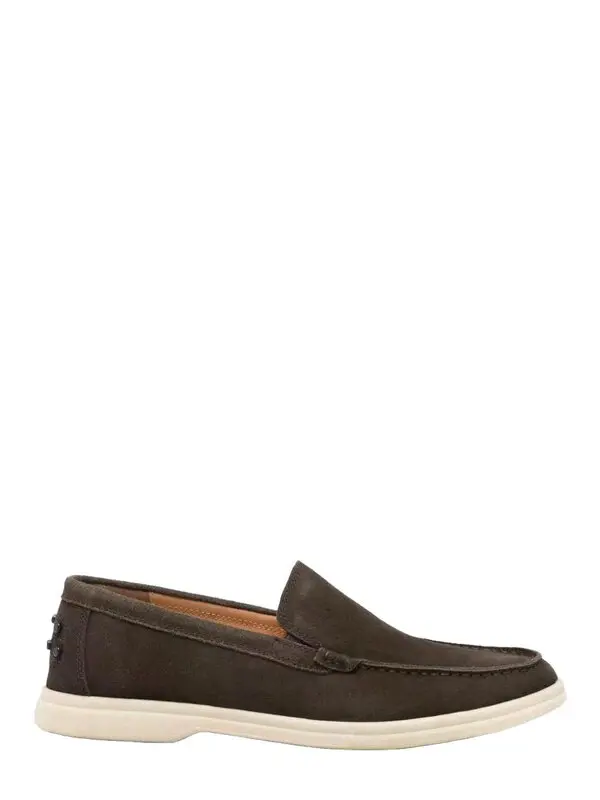 SERGIO MORETTI FIRENZE Suede Slip-on Loafers - Brown