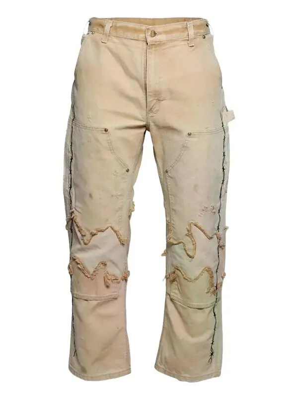 WARREN LOTAS Barbed Wire Double-knee Trousers - Neutrals