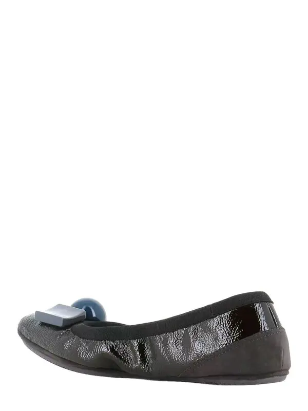 DOVE NUOTANO GLI SQUALI Embellished Patent-leather Ballet Flats - Brown