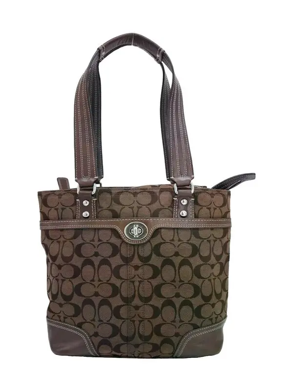 COACH VINTAGE Hampton Signature Shoulder Bag - Brown